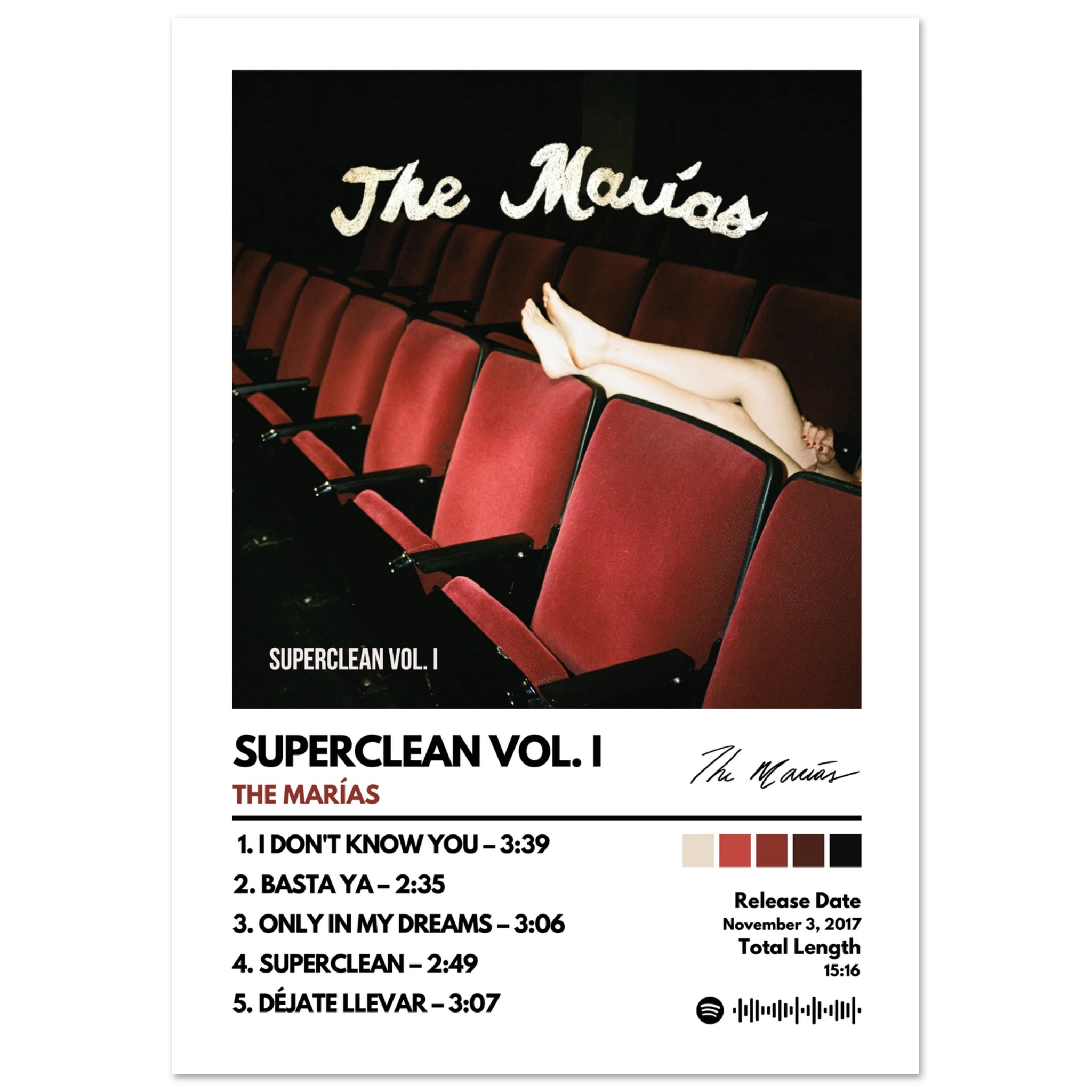 Superclean Vol. I Album Cover Poster – The Marías – Retro Print